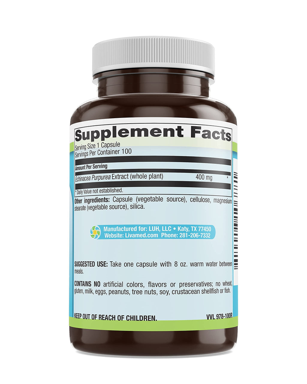 Echinacea 100 count for long-lasting supply