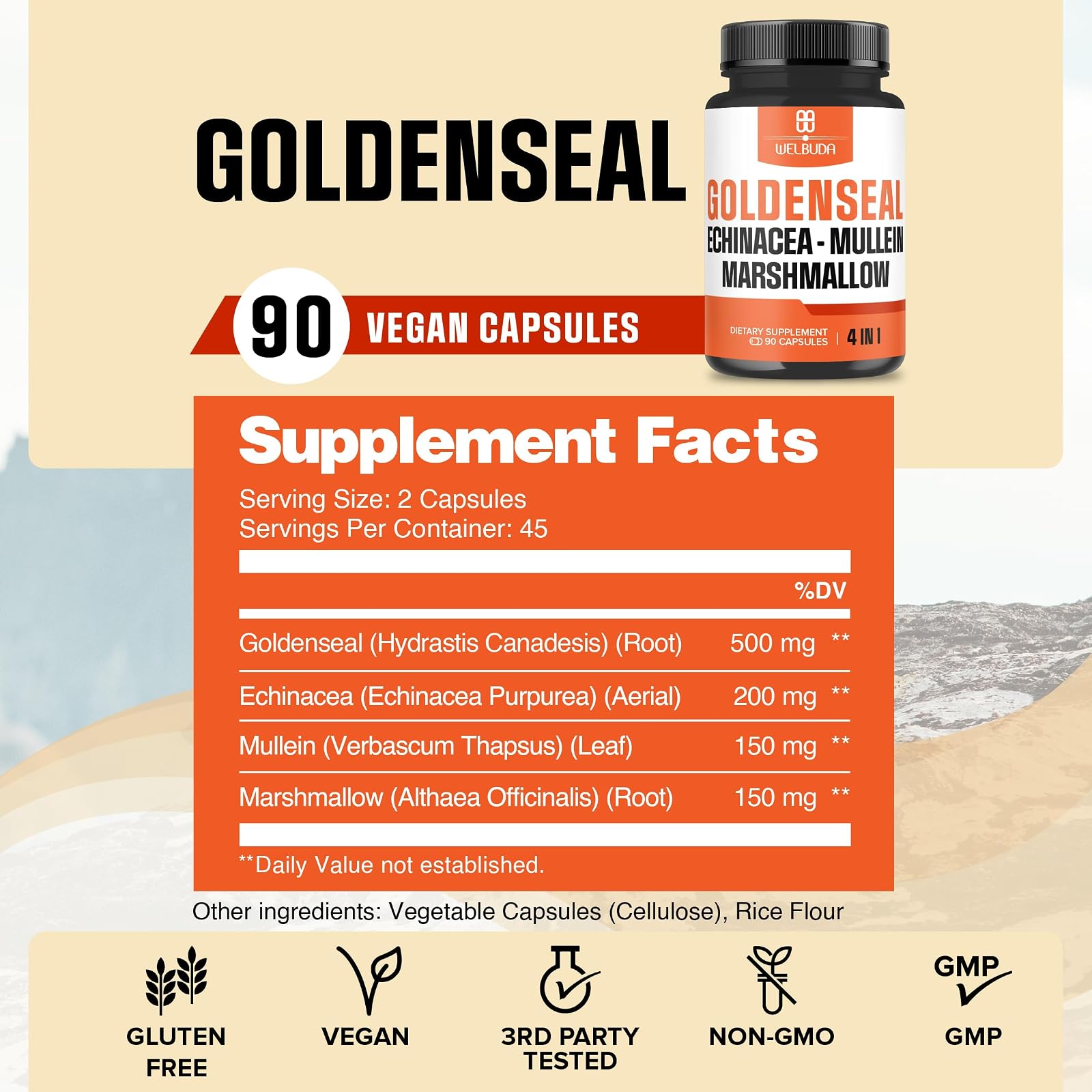 Echinacea and Goldenseal capsules