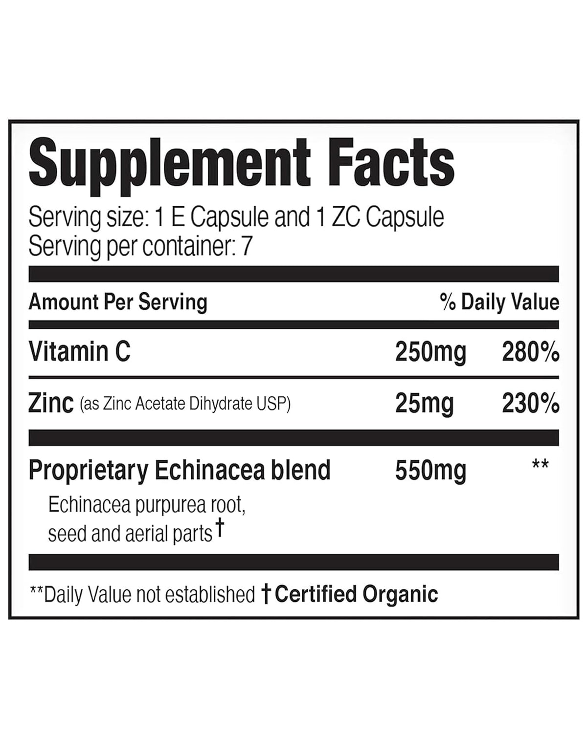 Echinacea and vitamin C packs