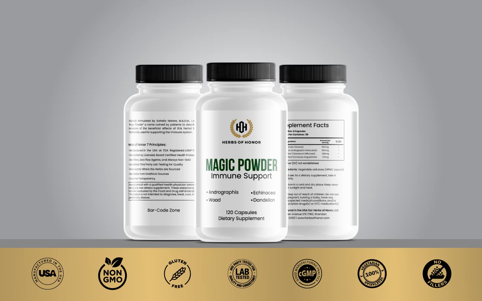 Echinacea capsules for cold relief