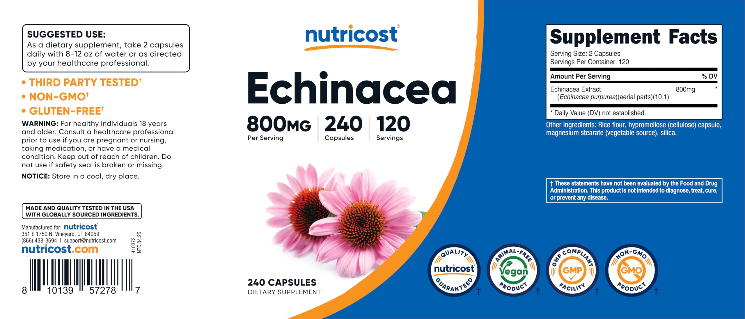 Echinacea capsules for daily use