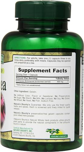 Echinacea capsules for throat health