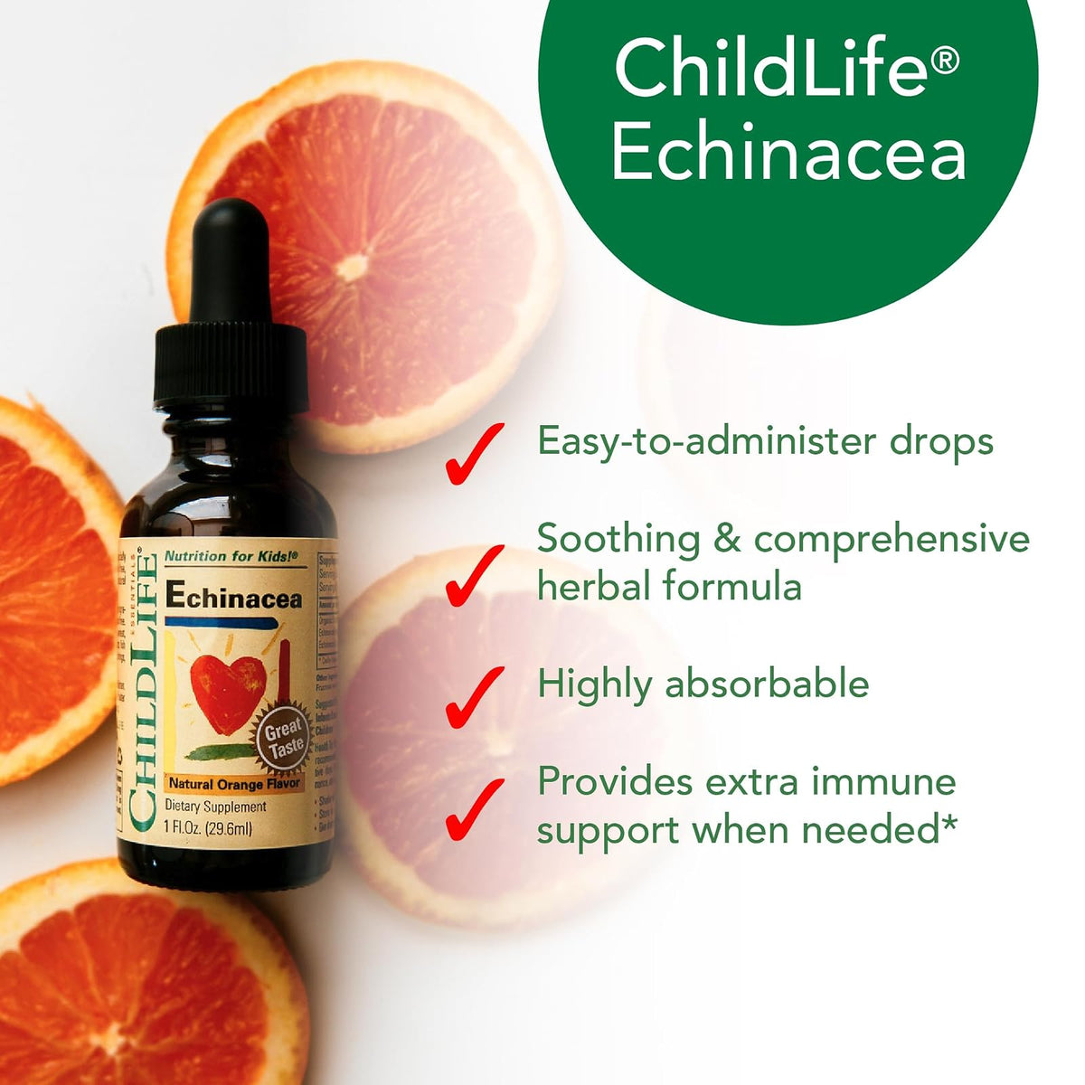 Echinacea drops for children's wellness