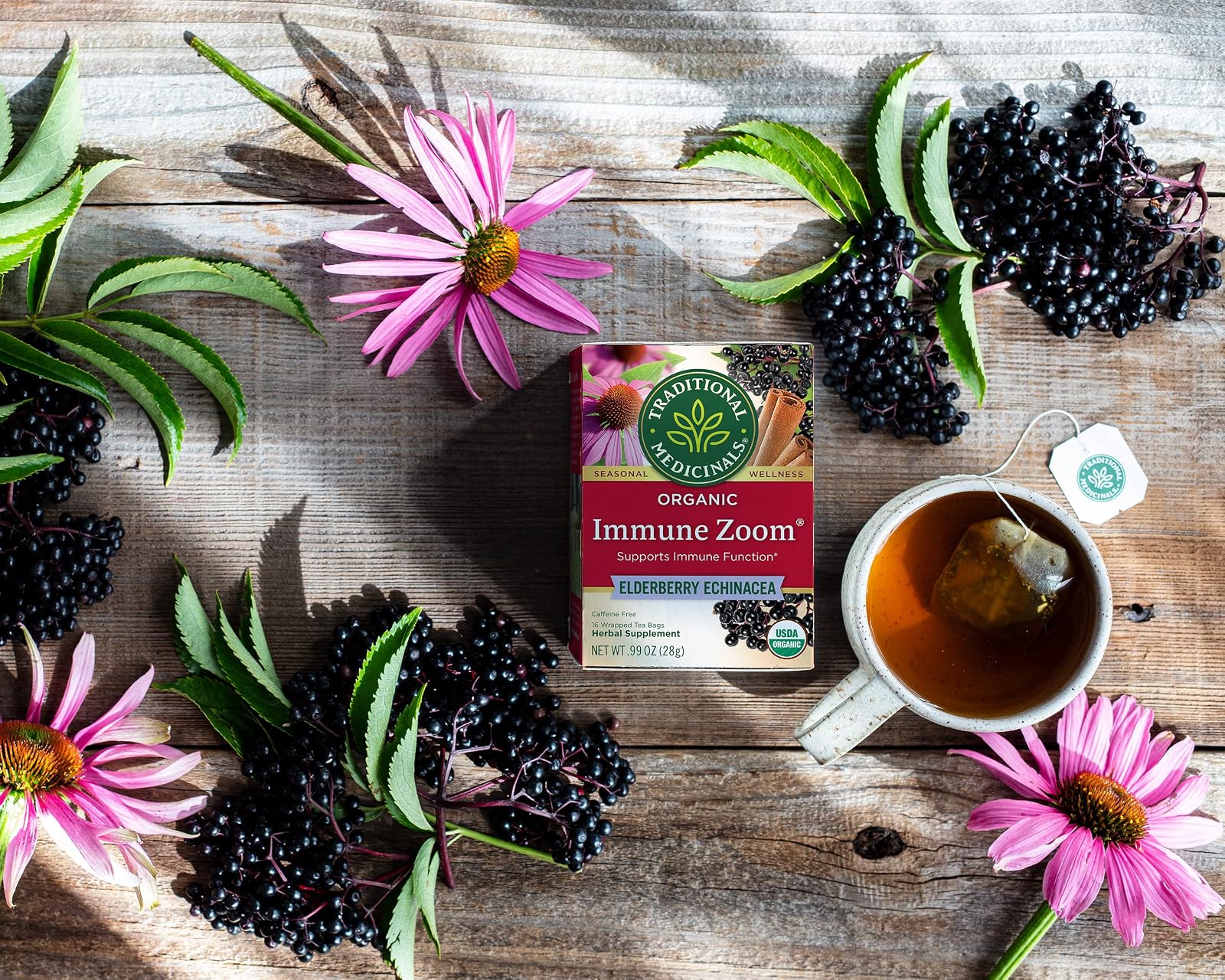 Echinacea elderberry tea for colds