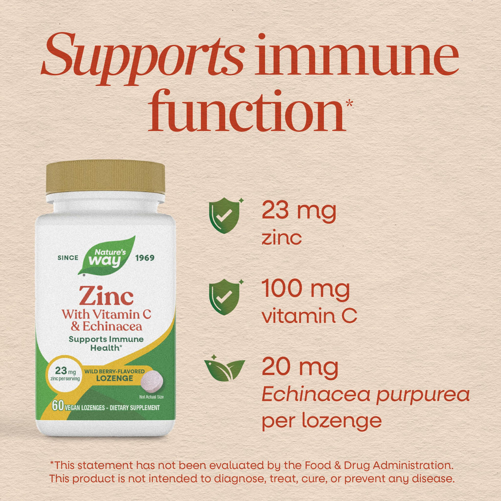 Echinacea infused zinc lozenges