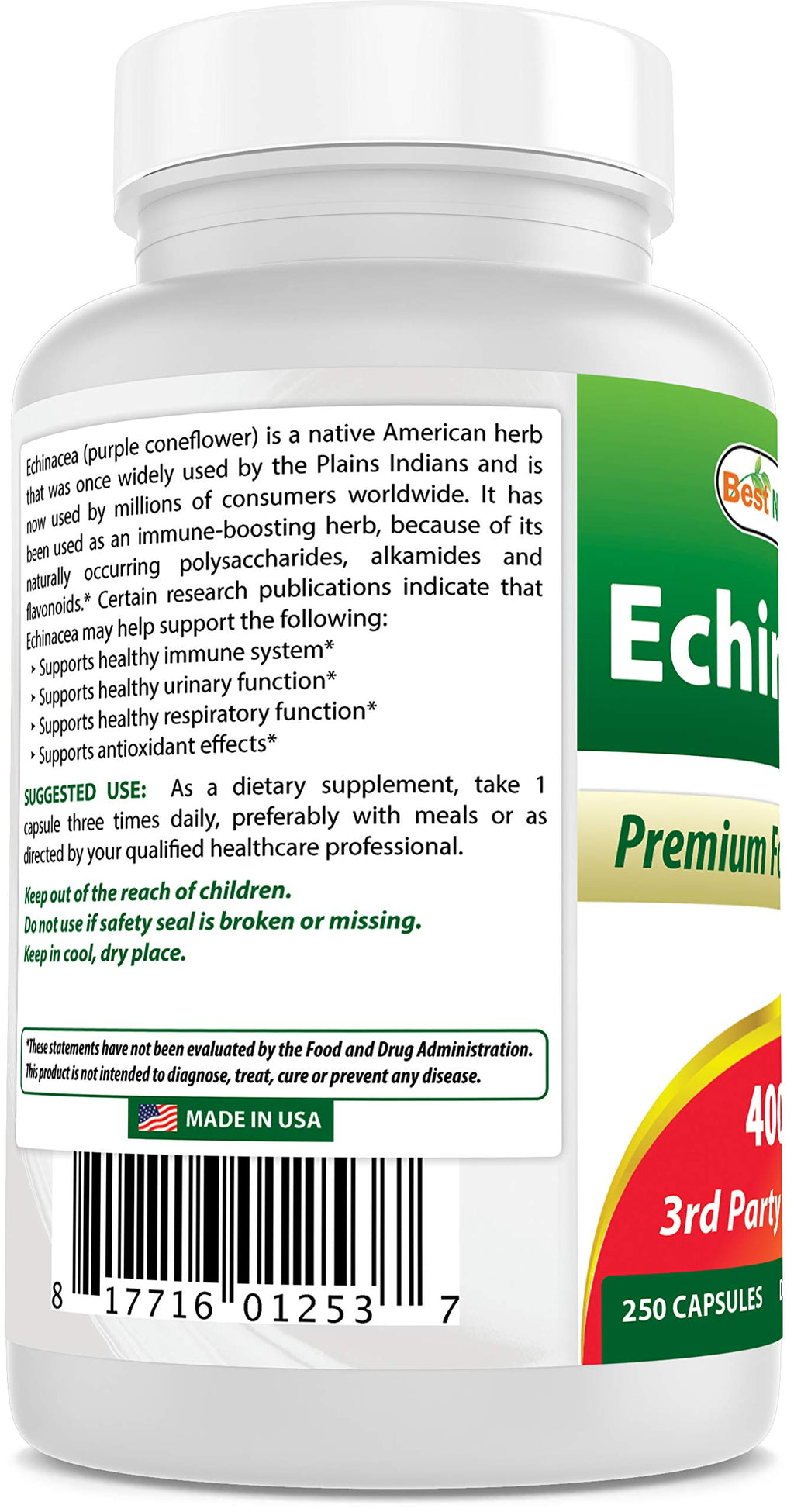 Echinacea supplement for cold prevention