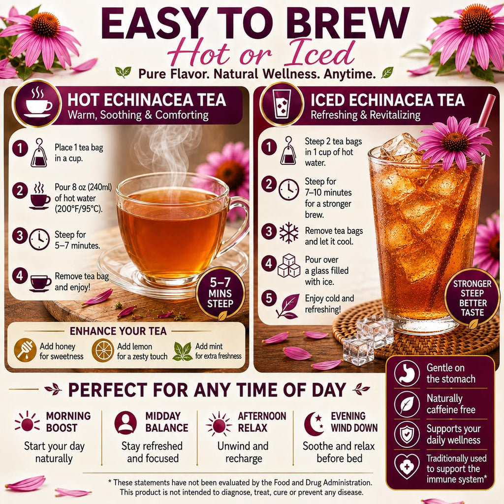 Echinacea tea bags for daily health