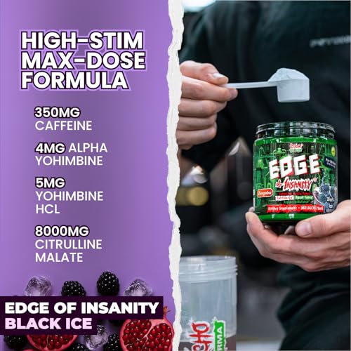Edge of Insanity pre-workout powder flavour options