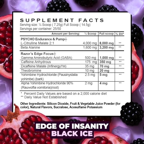 Edge of Insanity pre-workout powder ingredients