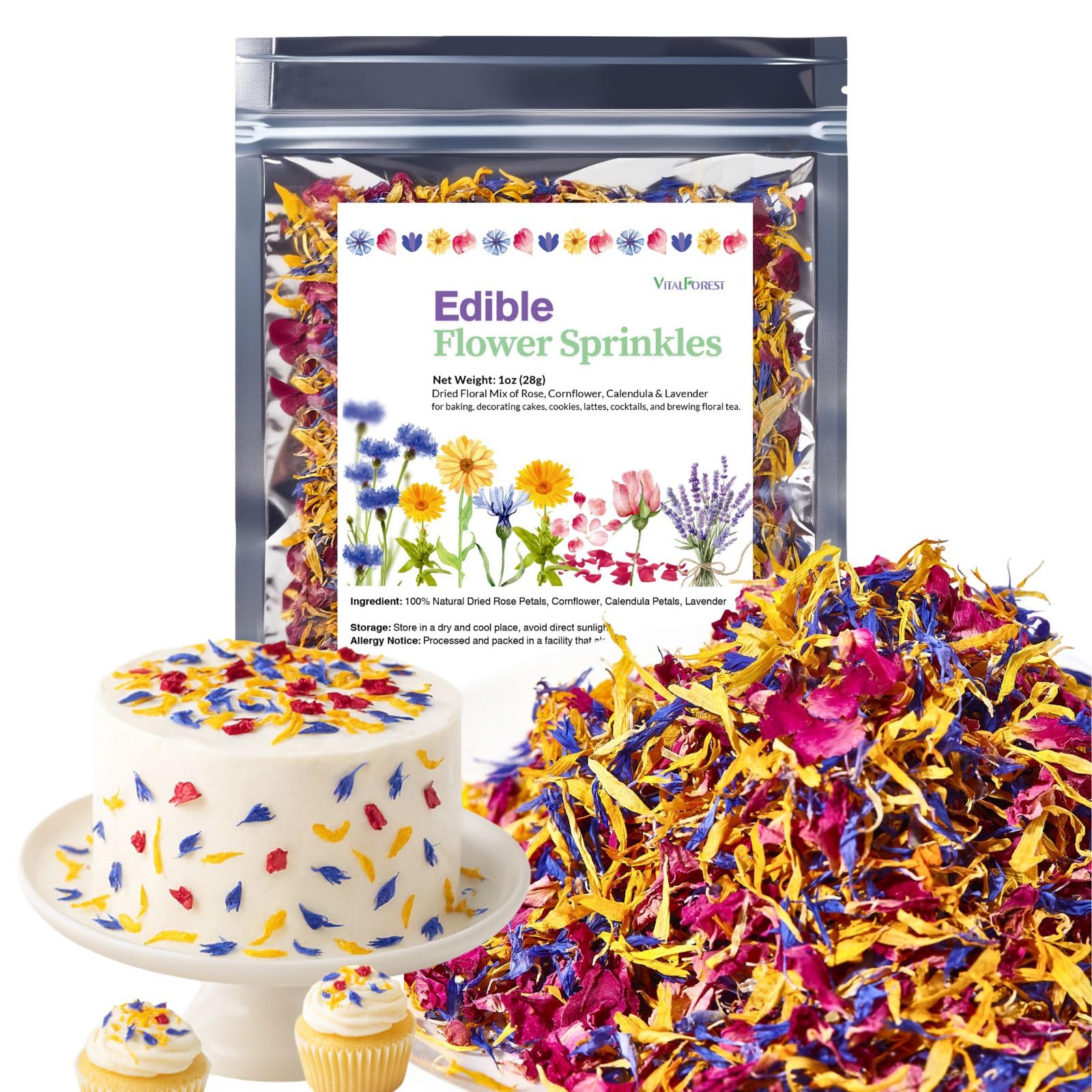 edible flower sprinkles for baking