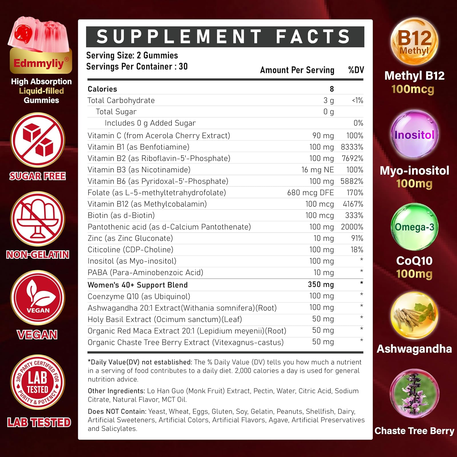 Edmmyliy vitamin B gummies for immunity