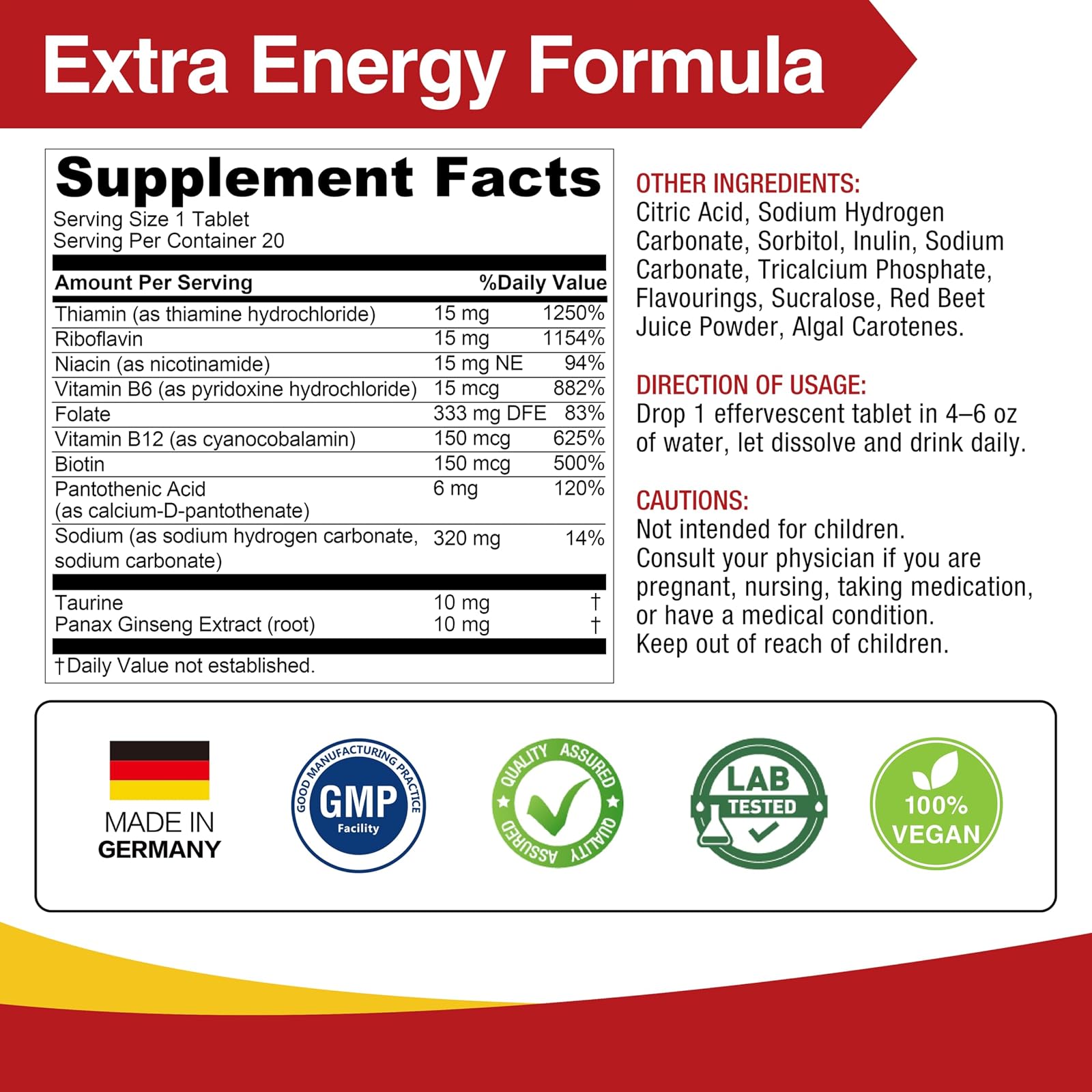 effervescent B vitamins for vitality