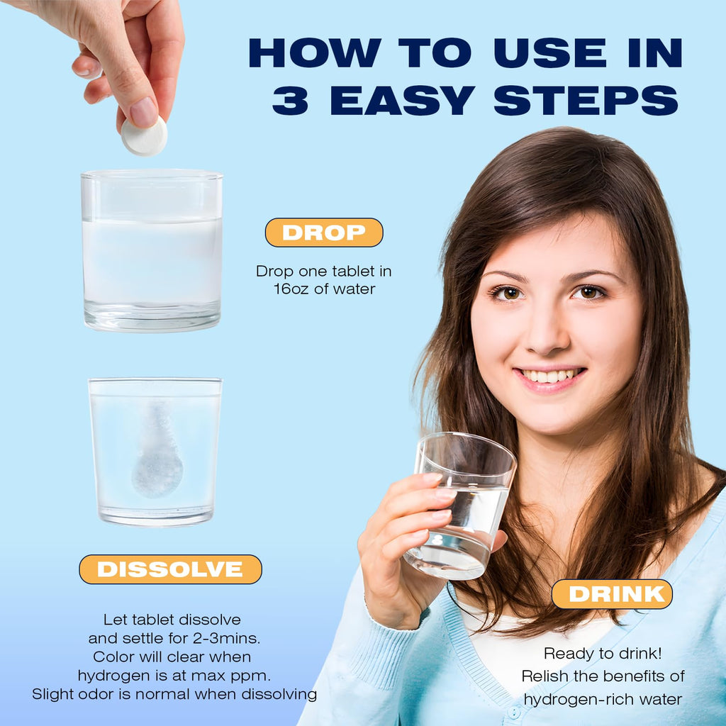 Effervescent hydrogen tablets for energy