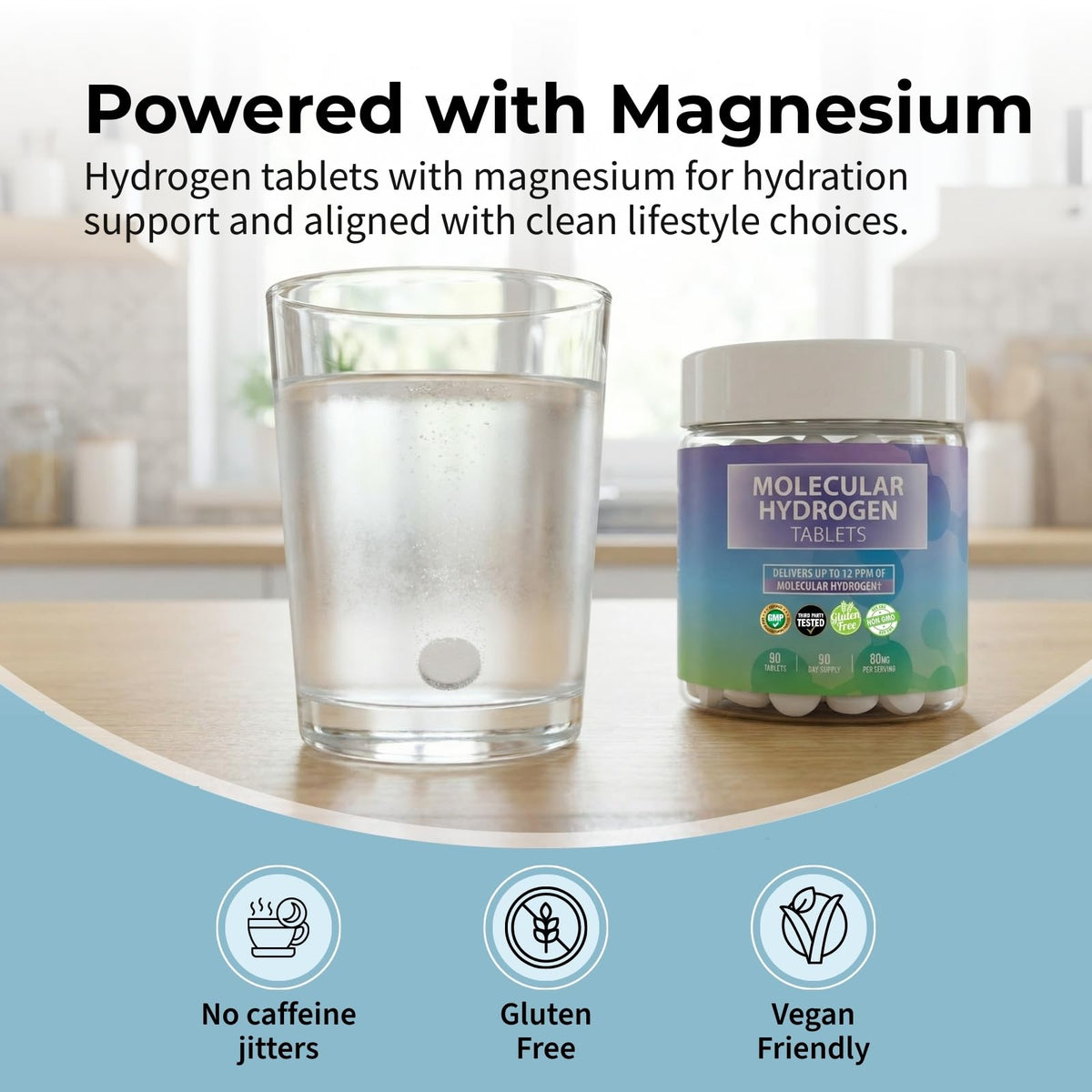 Effervescent hydrogen water for wellness