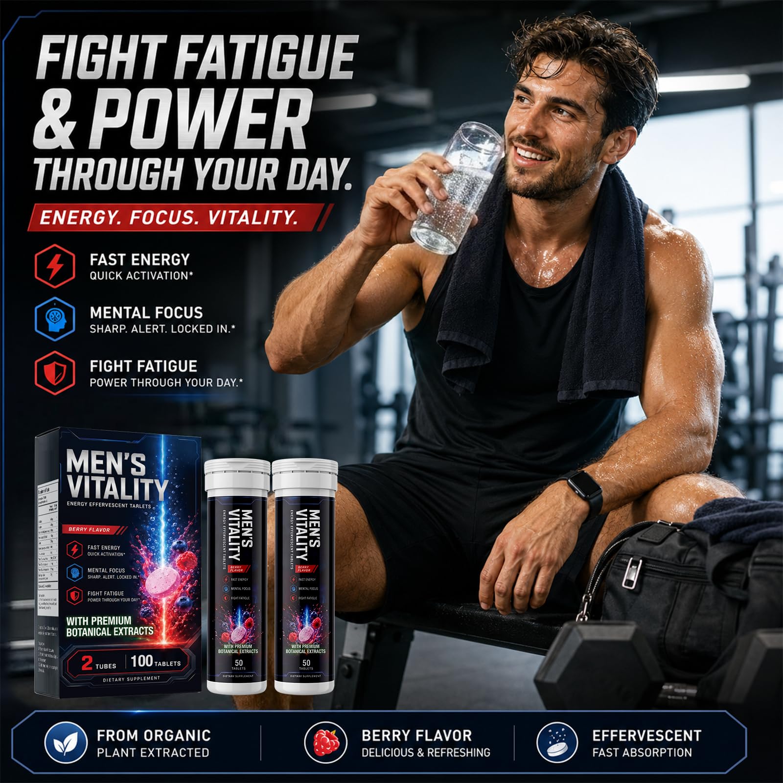 Effervescent tablets for men's health