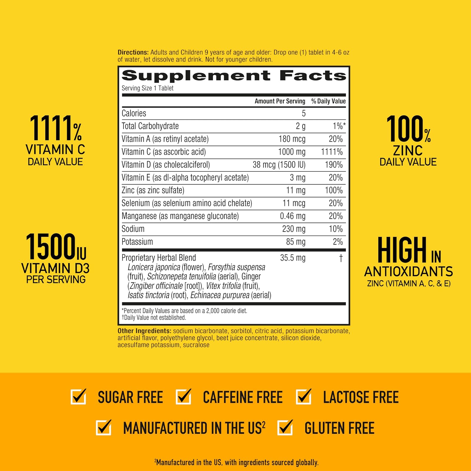 Effervescent vitamin C for energy boost