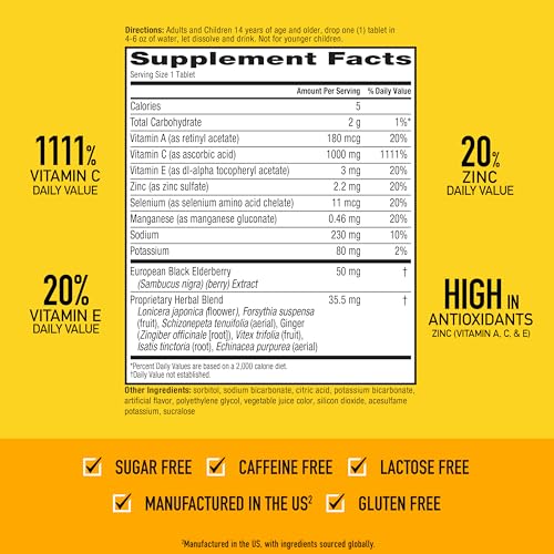 Effervescent vitamin C for energy boost
