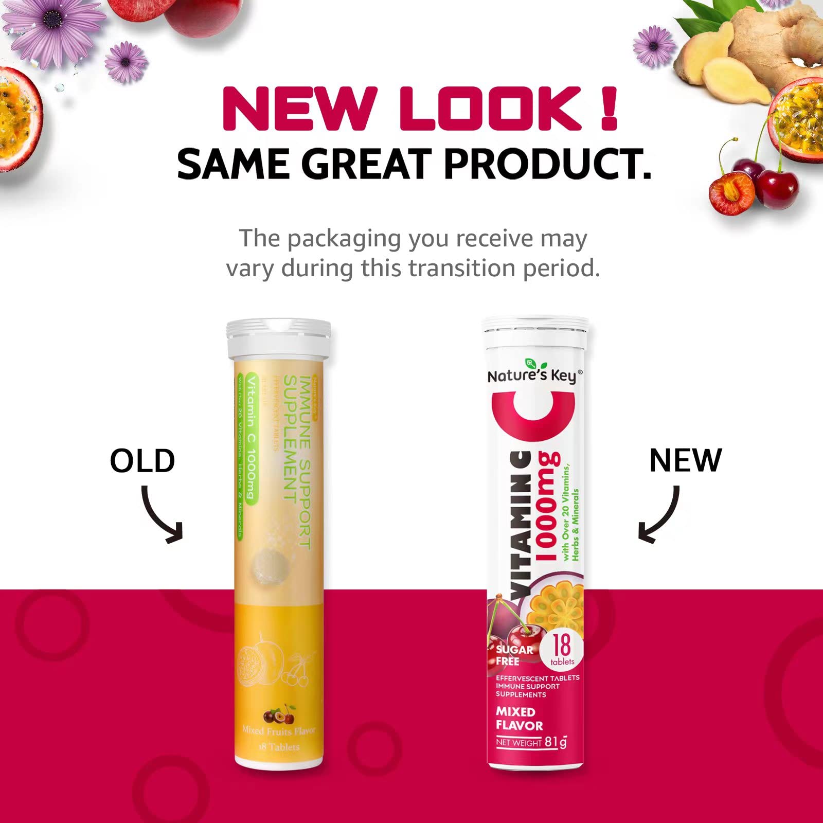 effervescent vitamin C with mixed fruits