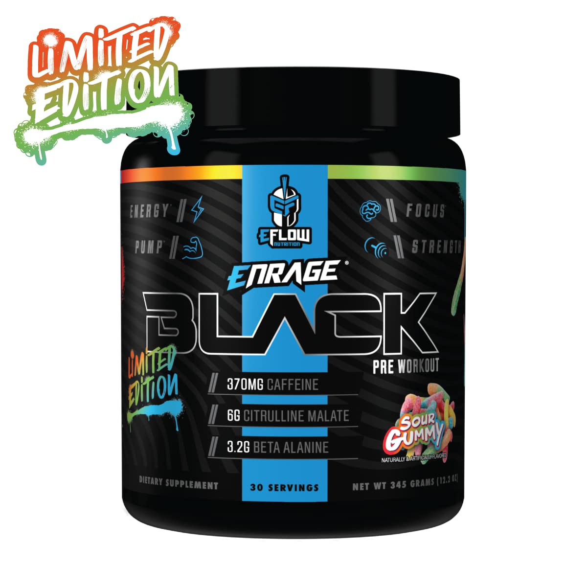 eFlow Nutrition Enrage Black pre workout with premium ingredients