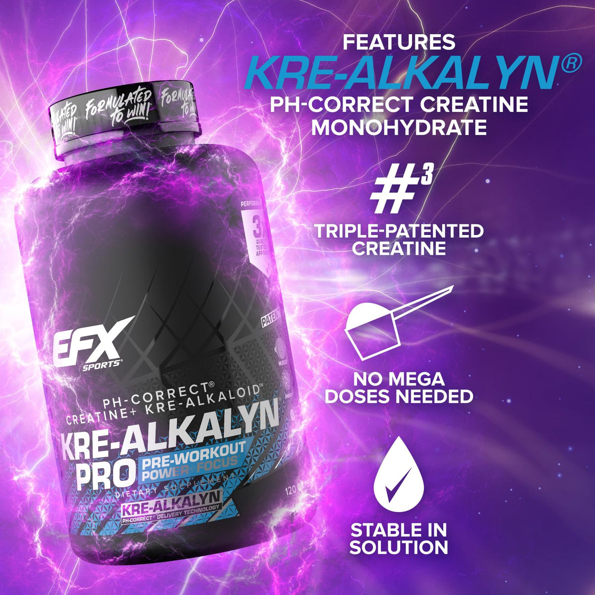 EFX Sports Kre-Alkalyn for energy boost
