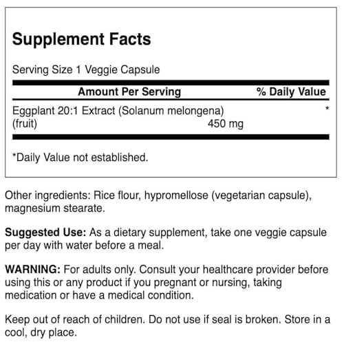 Eggplant extract capsules for seniors