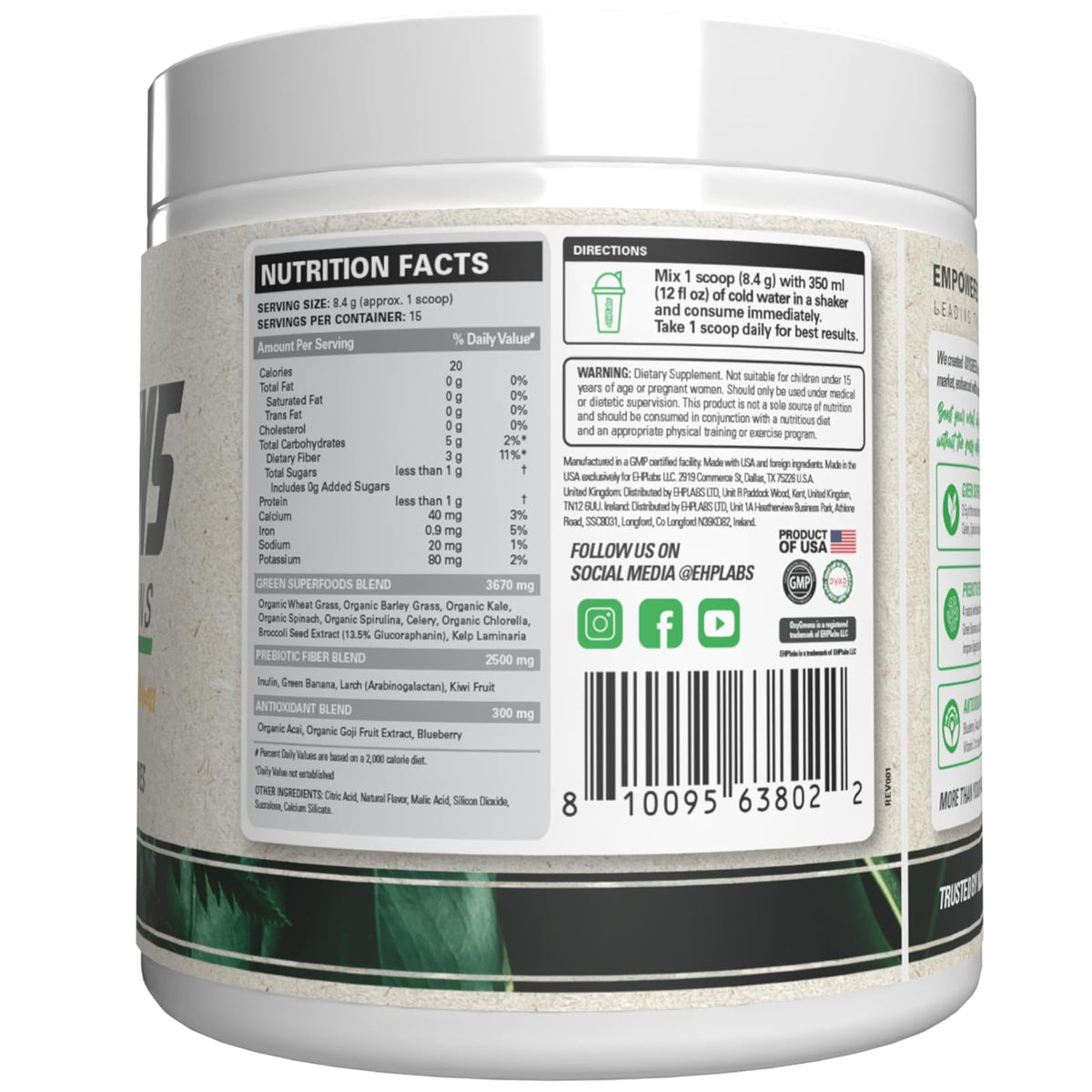 EHP Labs OxyGreens for gut health