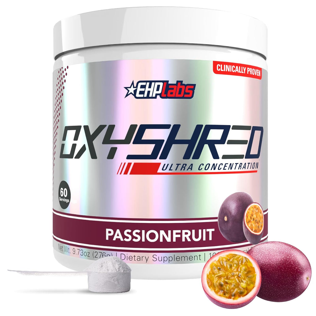 EHP Labs pre-workout powder passionfruit