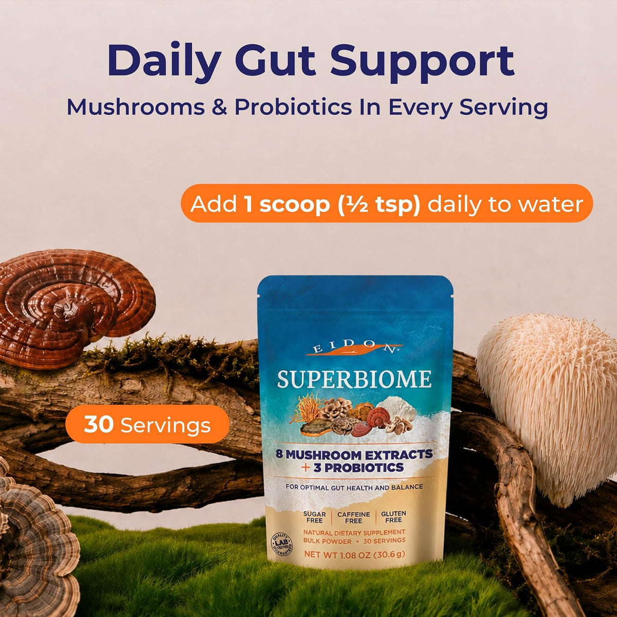 Eidon mushroom blend for balanced digestion