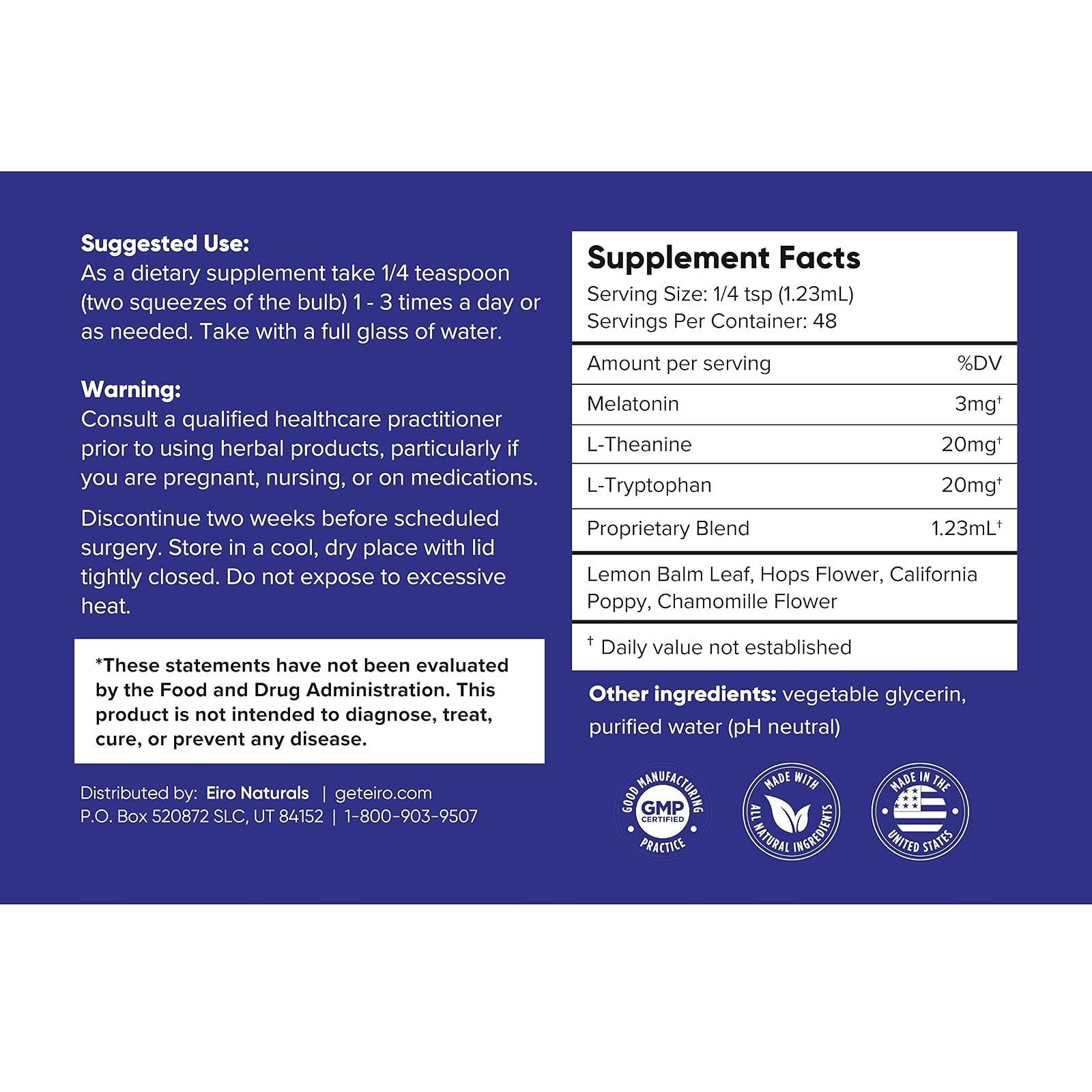 EIRO sleep aid with calming effects