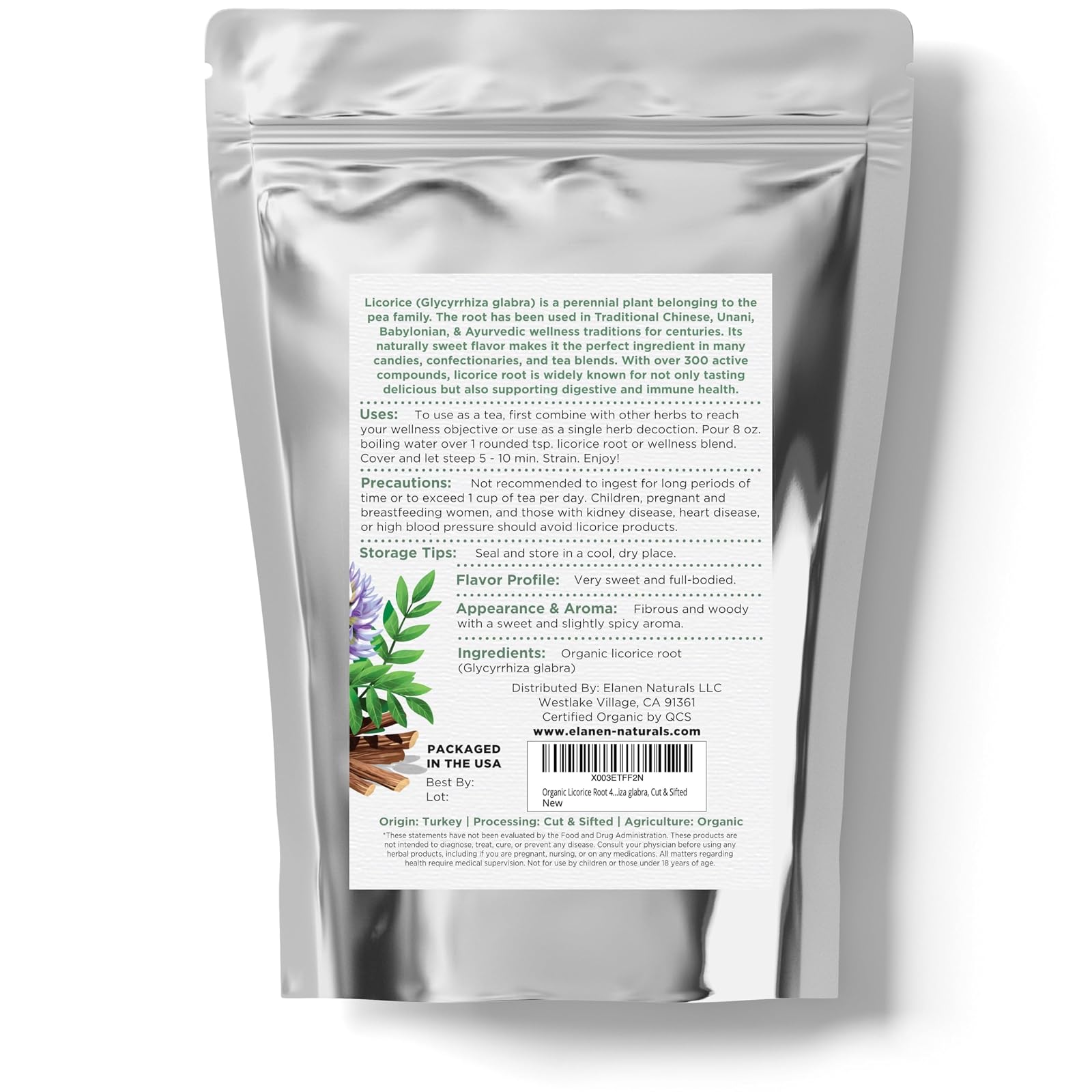 Elanden Naturals licorice root for herbal infusions