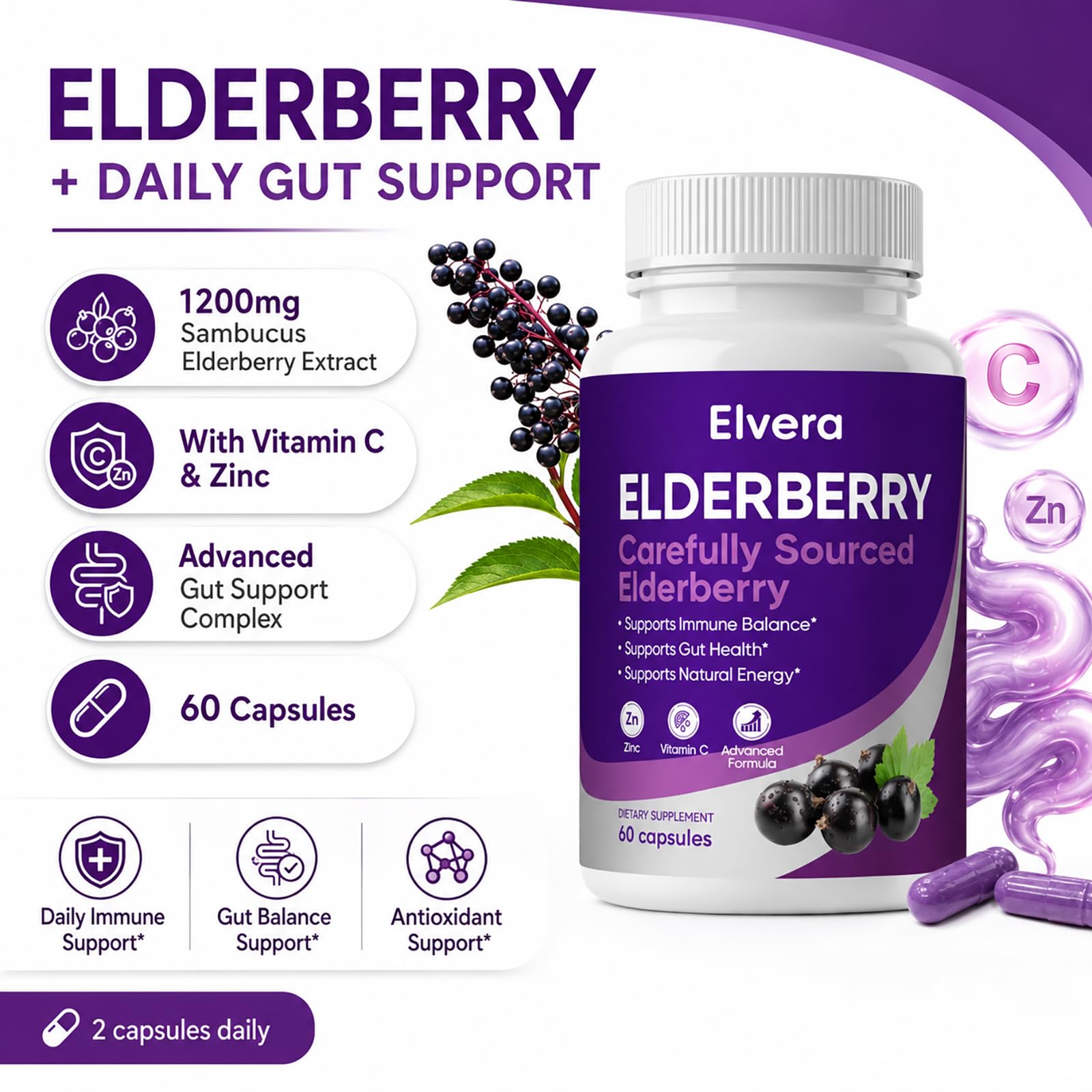 Elderberry 1200 mg for seasonal wellness