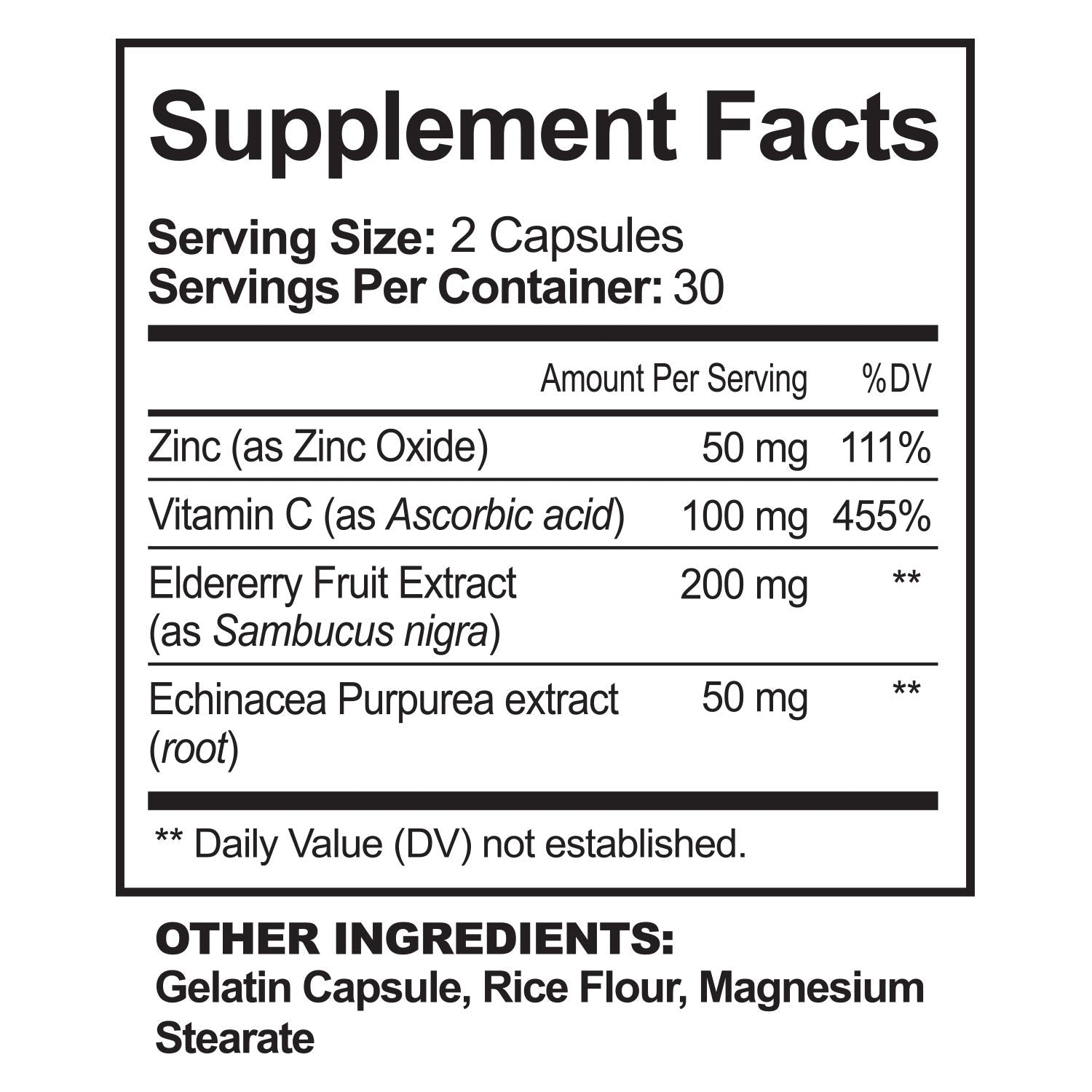 Elderberry and echinacea immune support