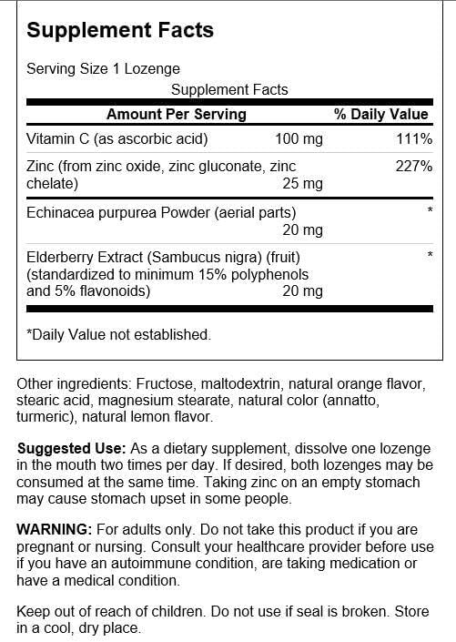 Elderberry and echinacea throat lozenges