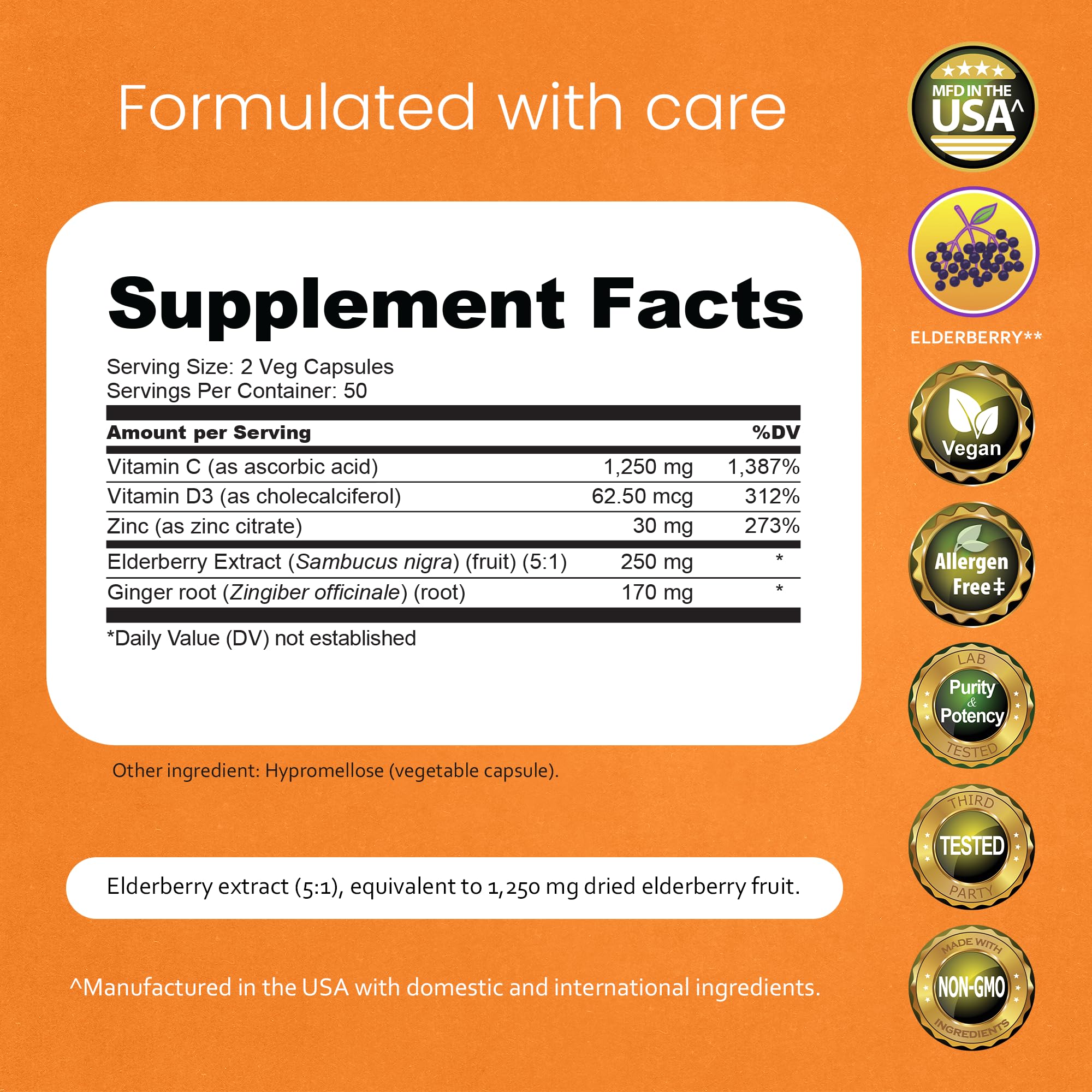 elderberry and ginger vitamin C supplement