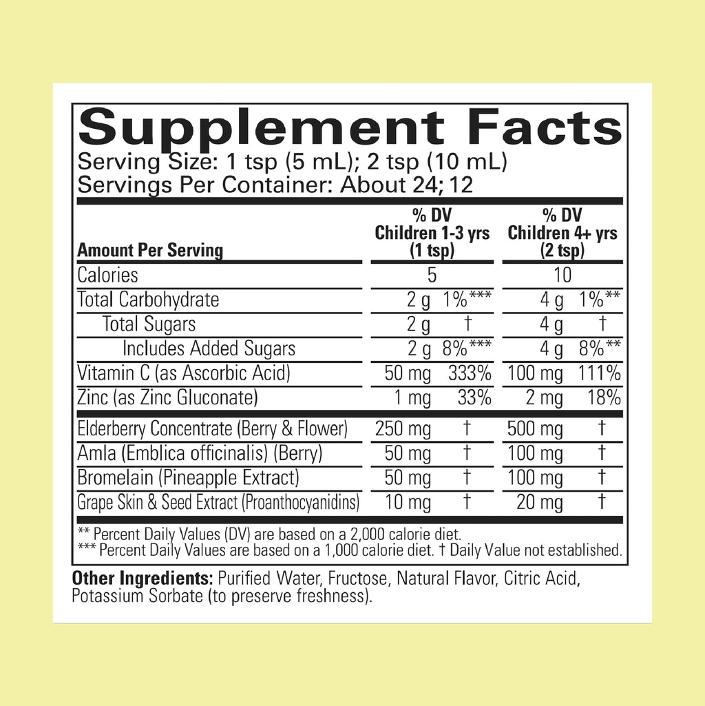 Elderberry and zinc immune booster