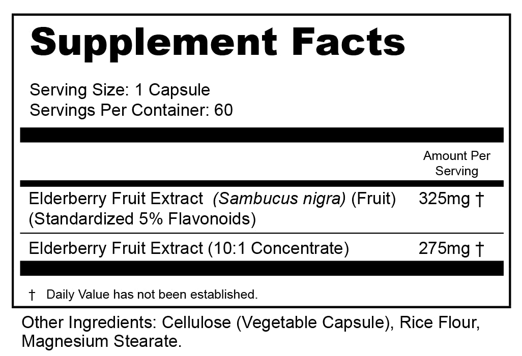 Elderberry capsules for cold relief