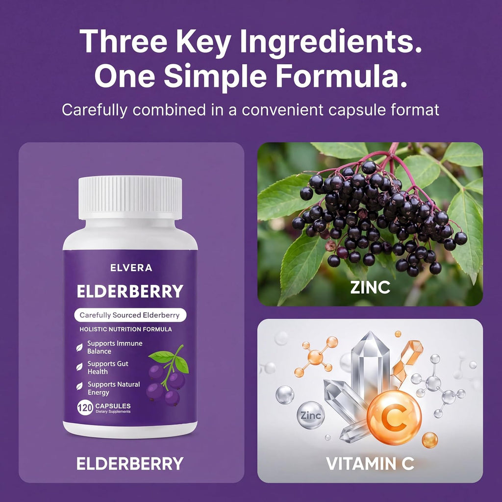 Elderberry capsules for daily vitality