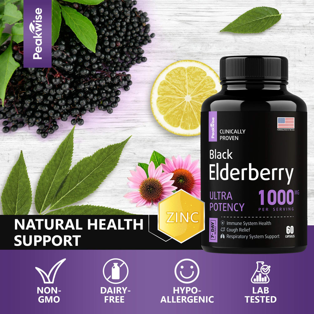 Elderberry capsules for natural energy
