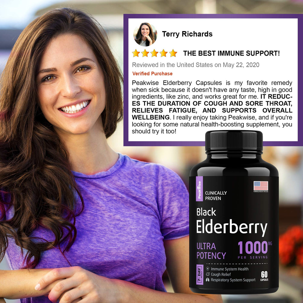 Elderberry capsules for overall health