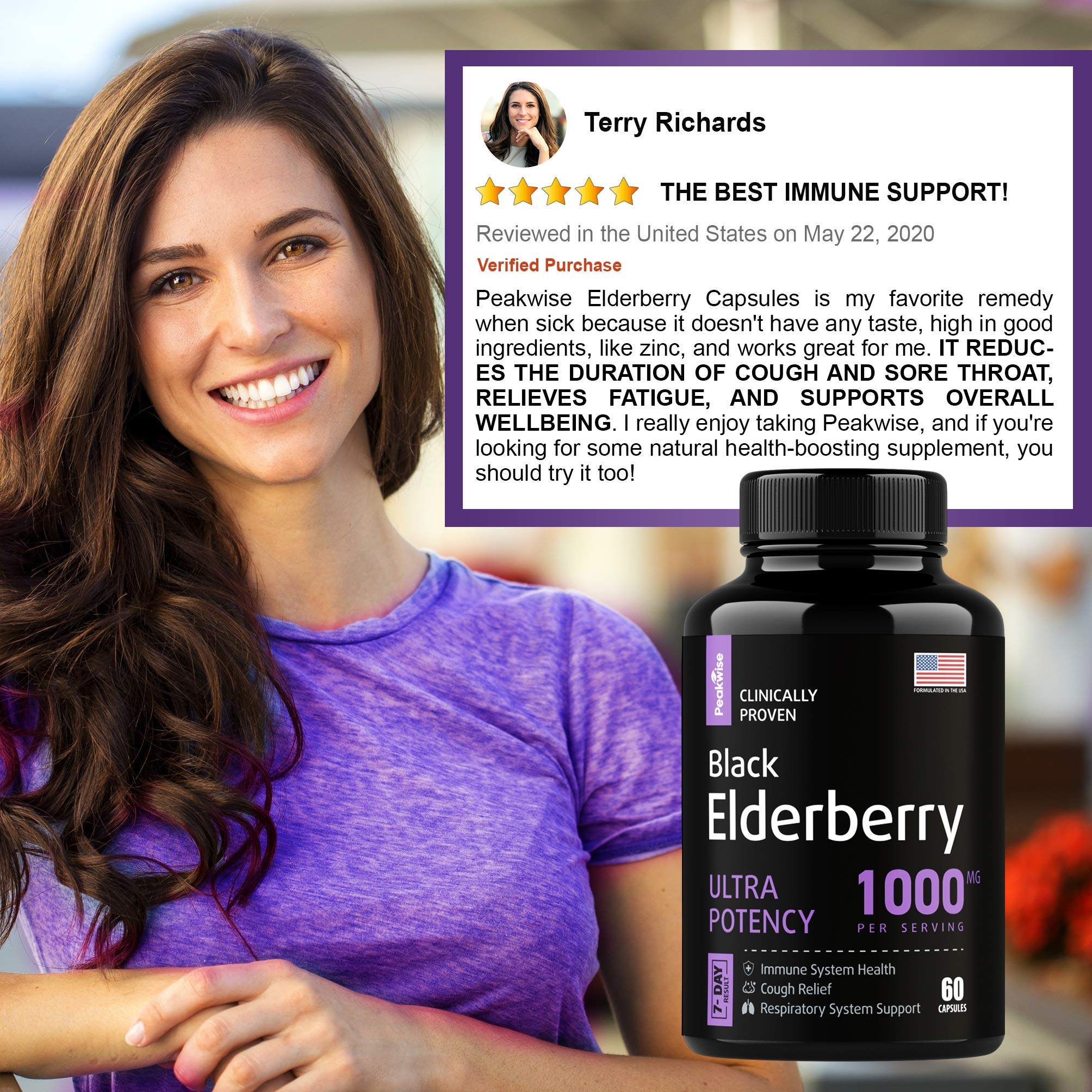Elderberry capsules for overall health