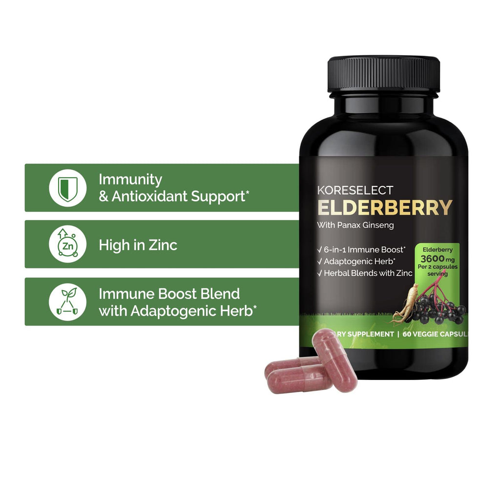 Elderberry capsules for seasonal wellness