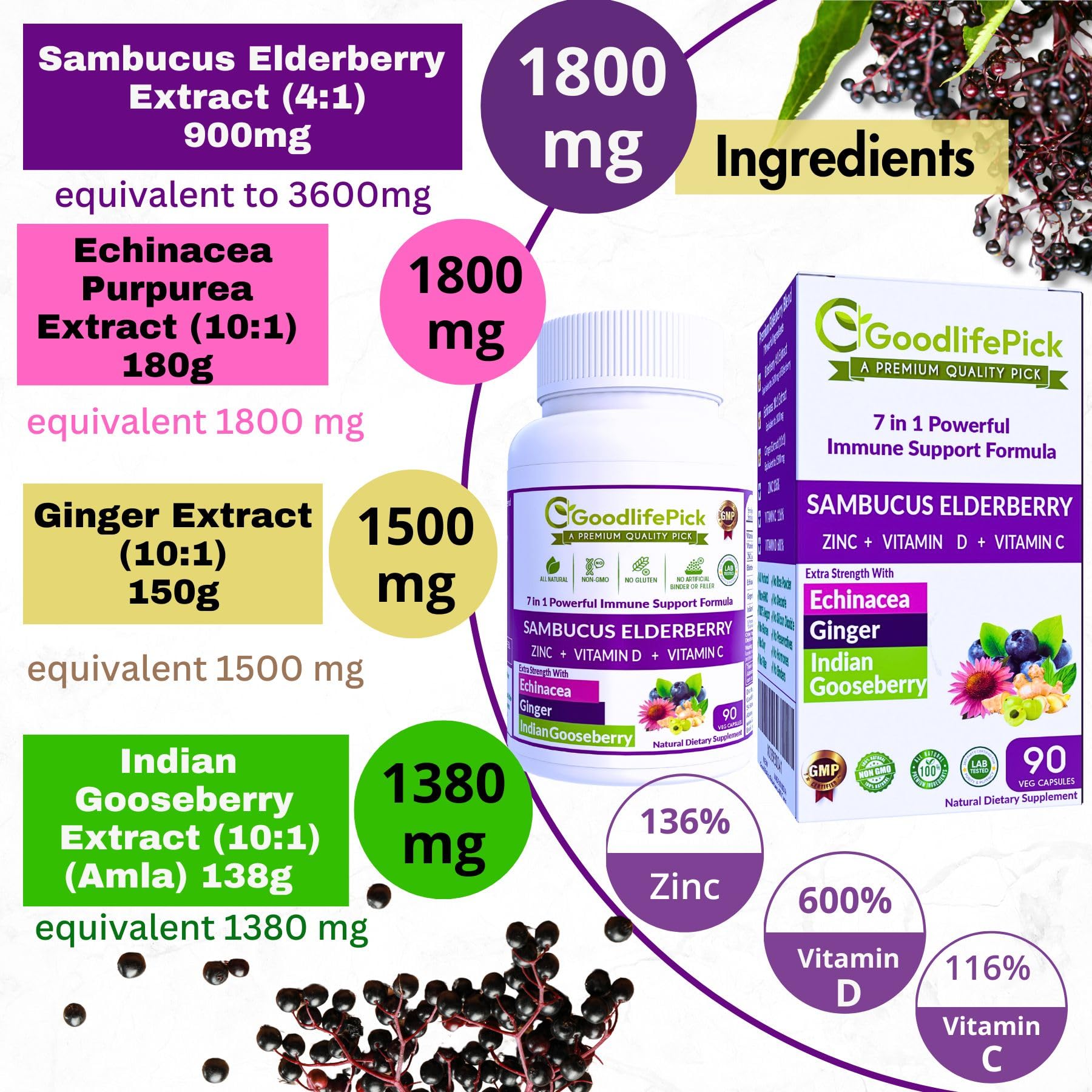 elderberry capsules with echinacea extract