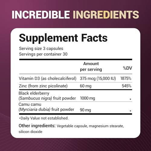 elderberry capsules with essential vitamins