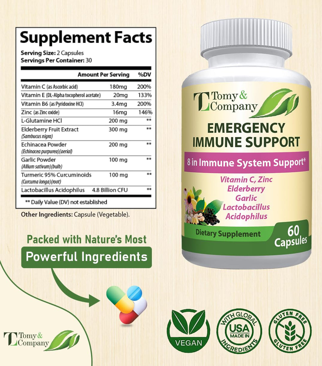 Elderberry capsules with essential vitamins