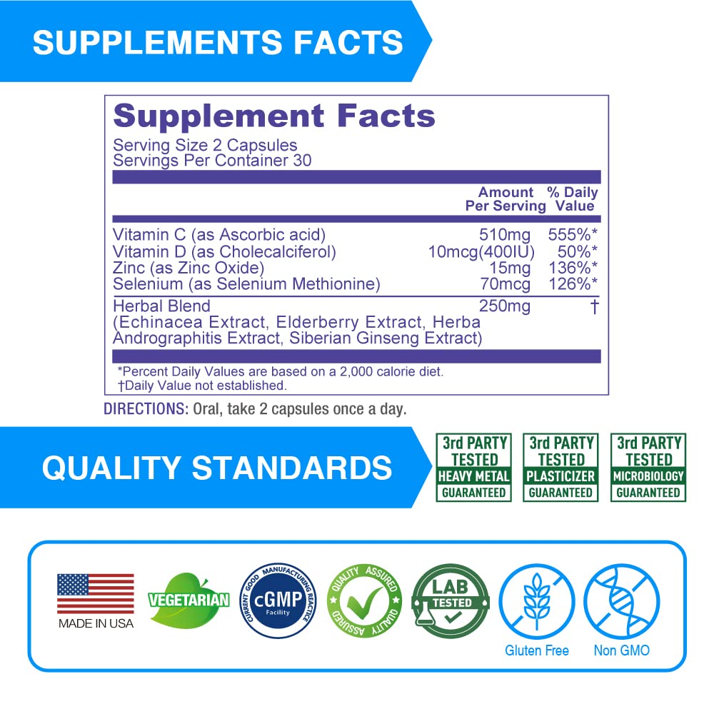 elderberry capsules with essential vitamins