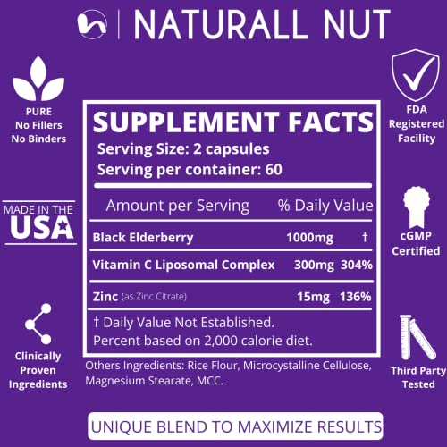 Elderberry capsules with zinc for vitality