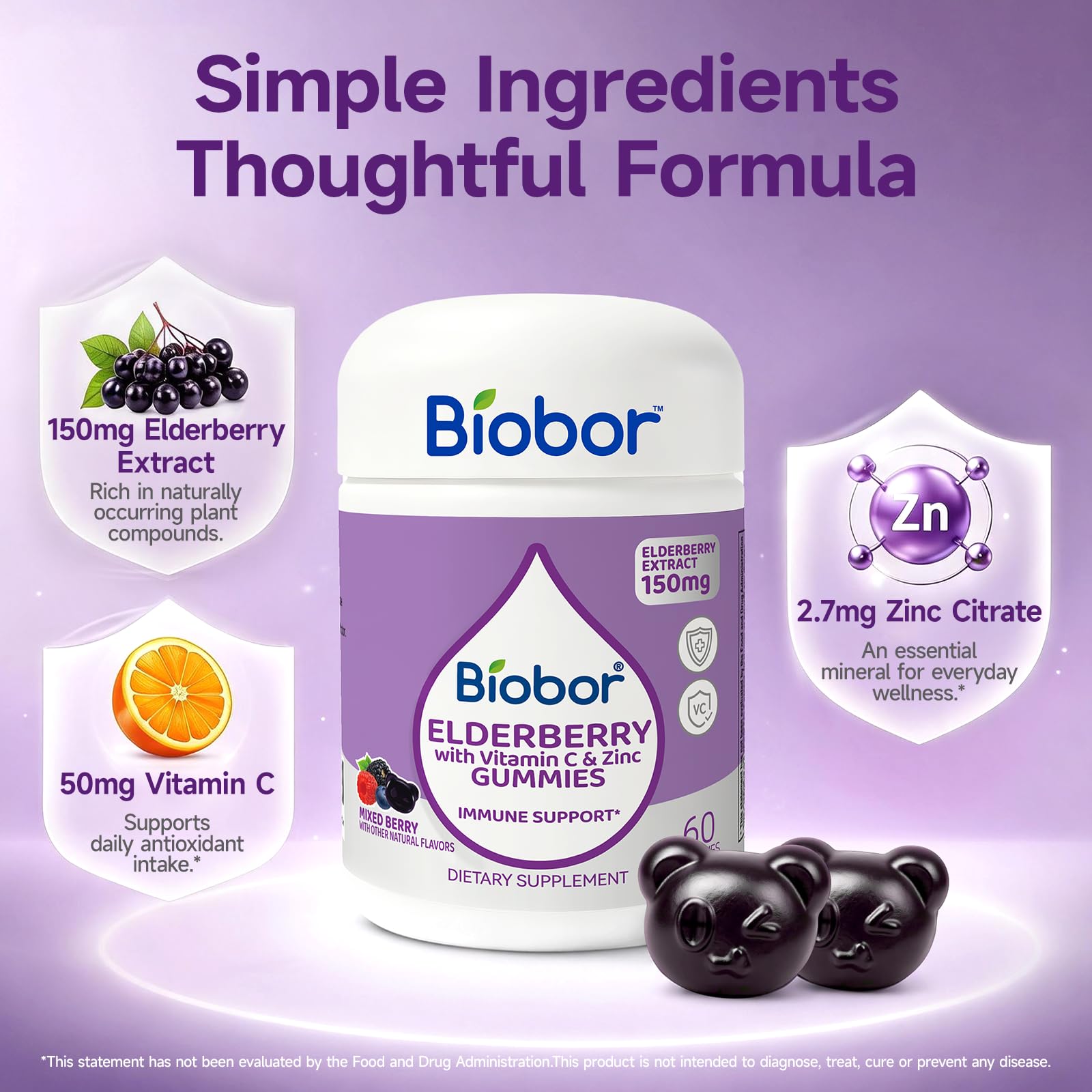 Elderberry extract gummies for daily wellness
