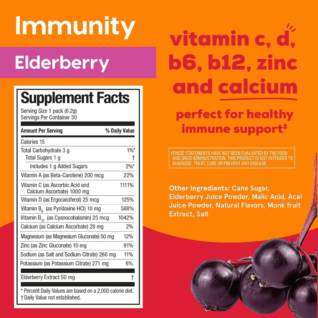 elderberry flavored electrolyte stick packs