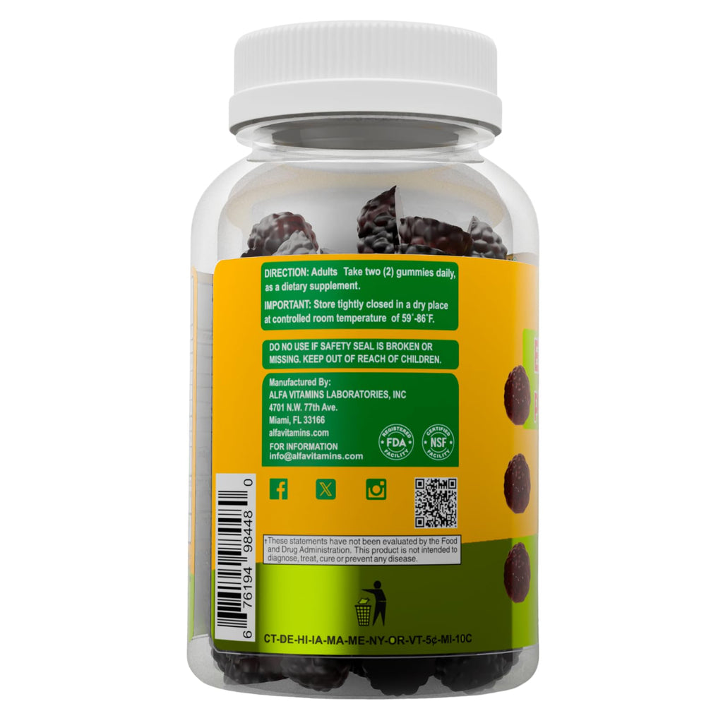 Elderberry gummies for brain function