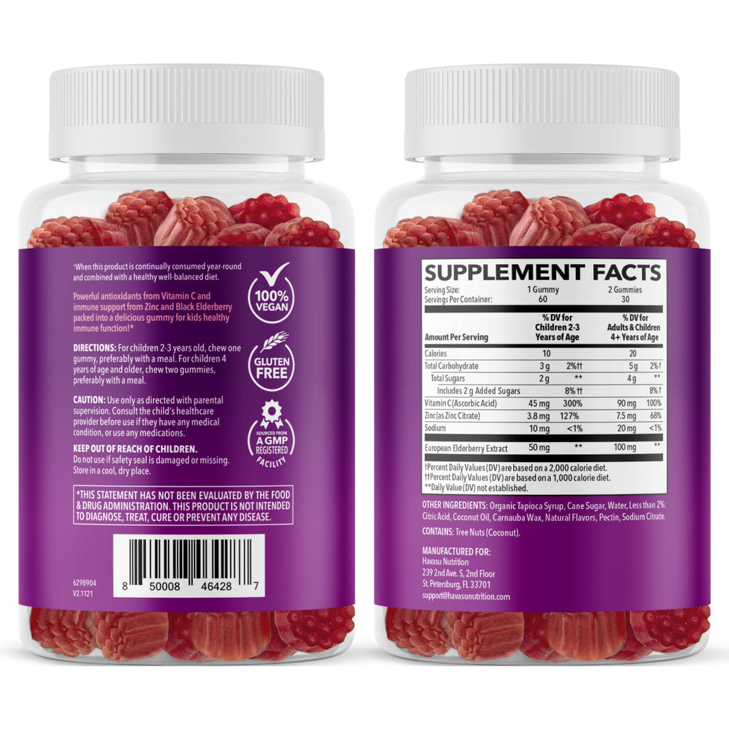 Elderberry gummies for kids' nutritional needs